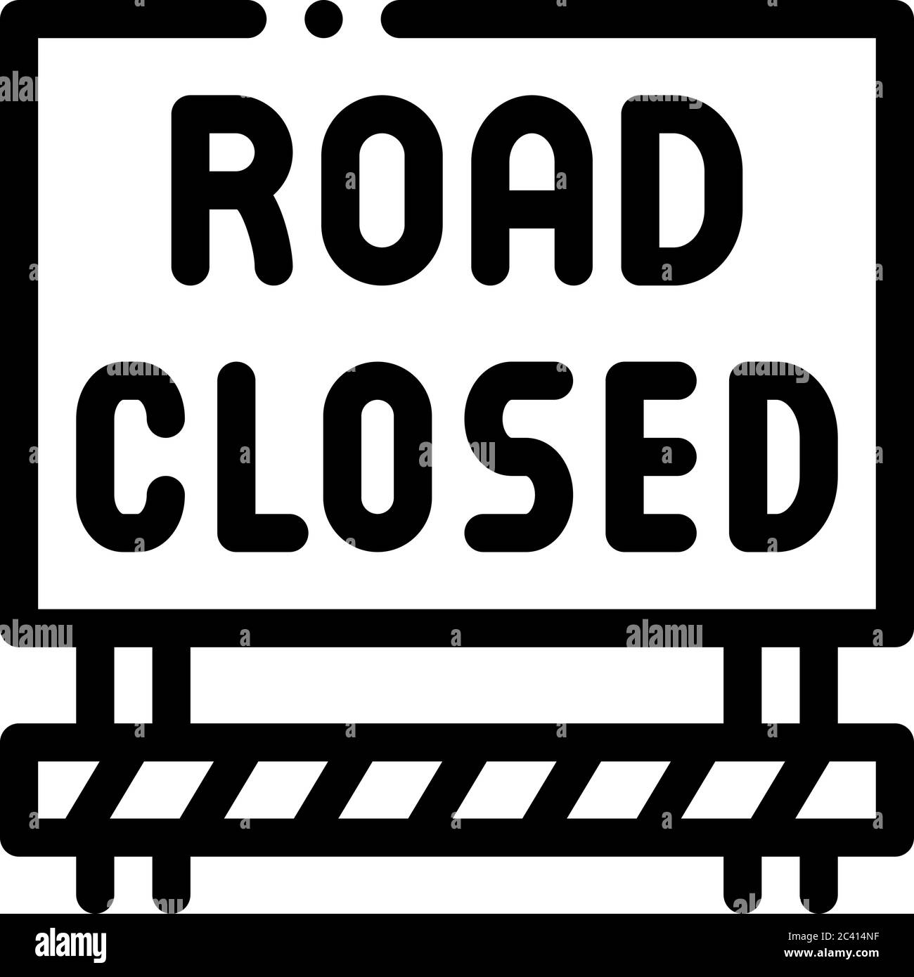 road closed sign icon vector outline illustration Stock Vector Image ...