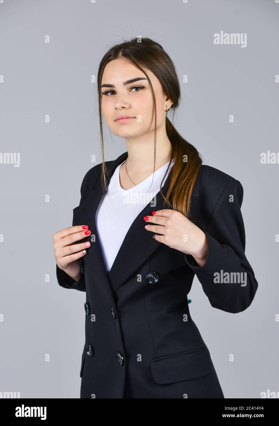 stylish fashion model. woman in salon. female with classy look. perfect ...