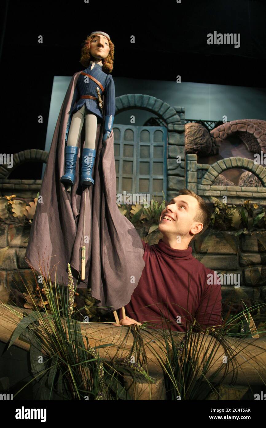 Russia, Moscow. Sergey Obraztsov Puppet Theatre. Rehearsal of the ...