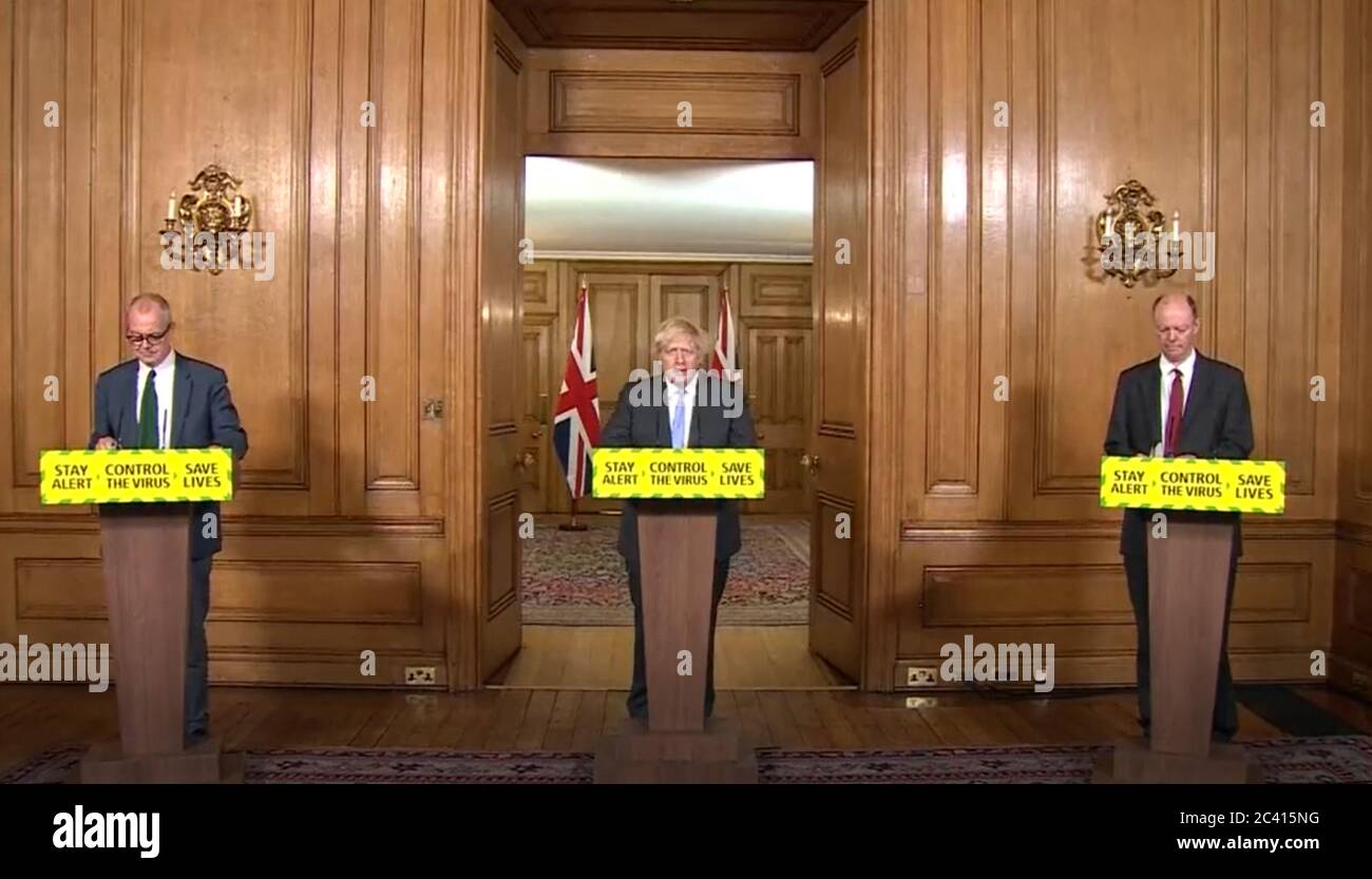 Screen grab of prime minister boris johnson hi-res stock photography ...