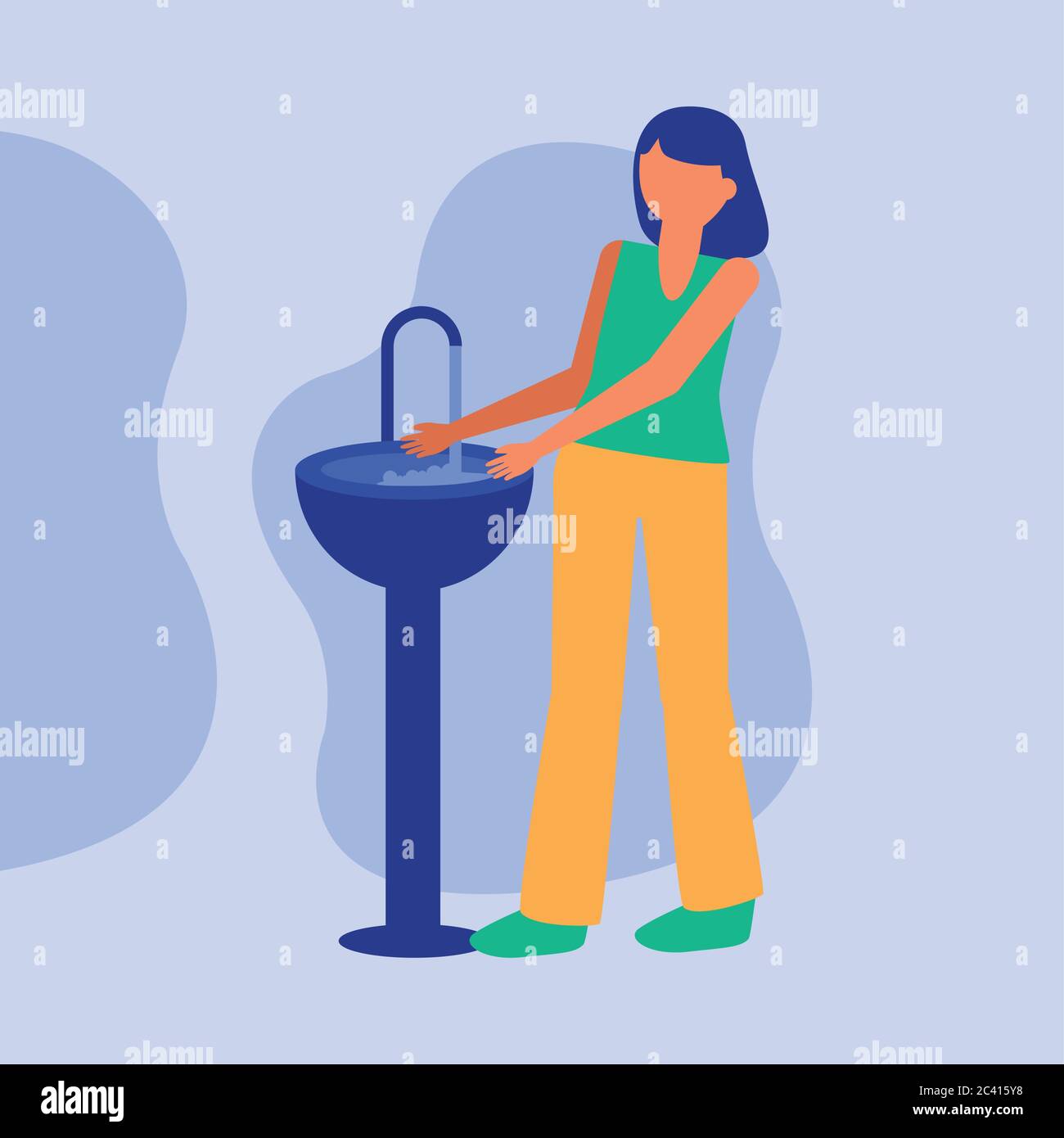 Woman washing her hands design, Hygiene wash health and clean theme ...