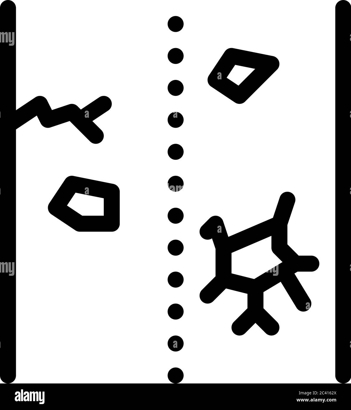 broken road icon vector outline illustration Stock Vector Image & Art ...