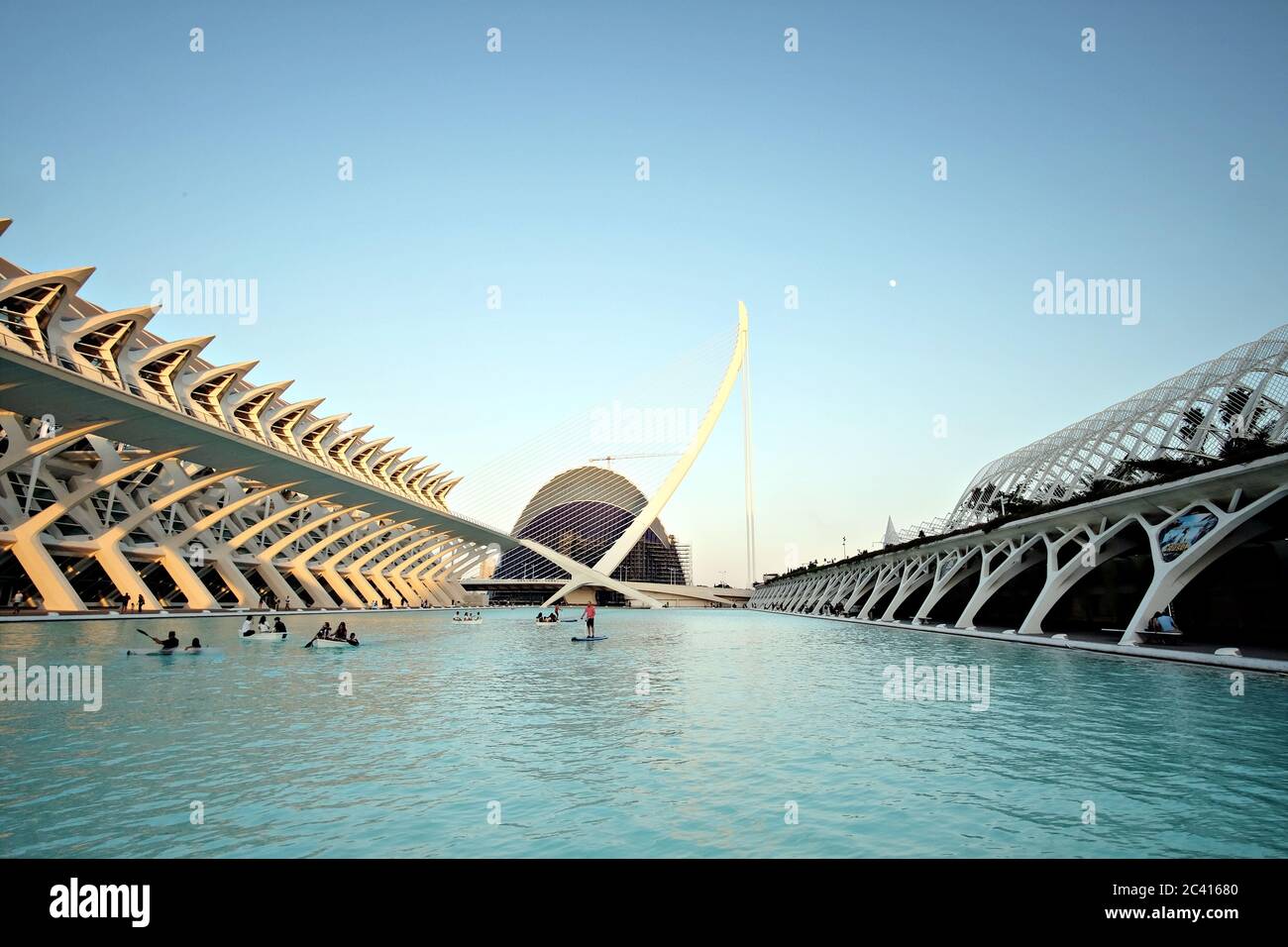 Scenic view of the futuristic buildings designed by Calatrava for the ...