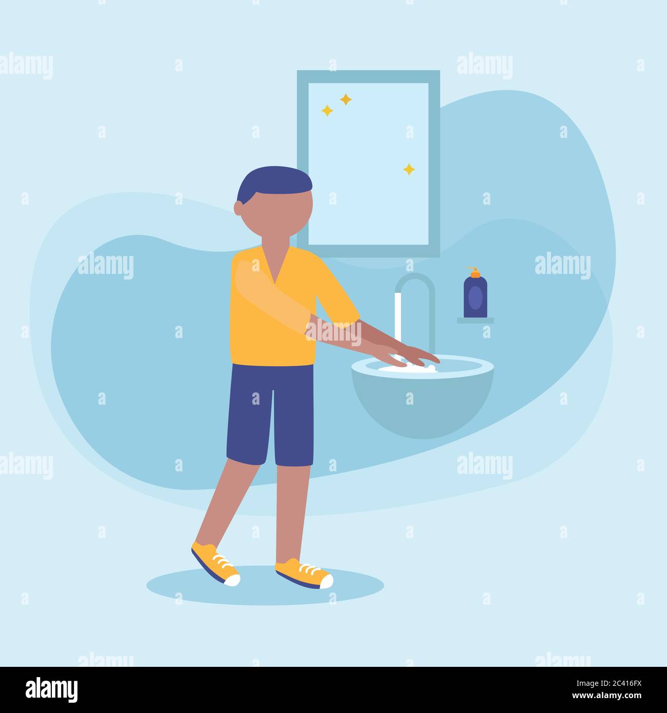 Man washing her hands design, Hygiene wash health and clean theme ...