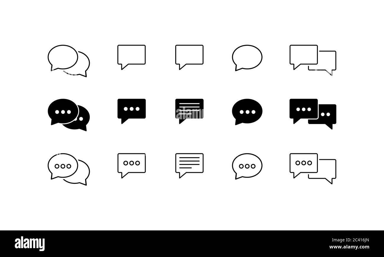 Speech bubble icon set. Vector on isolated white background. Eps 10 ...
