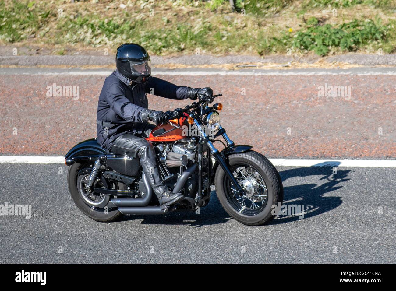 Harley Davidson ; Motorbike rider; two wheeled transport, motorcycles ...