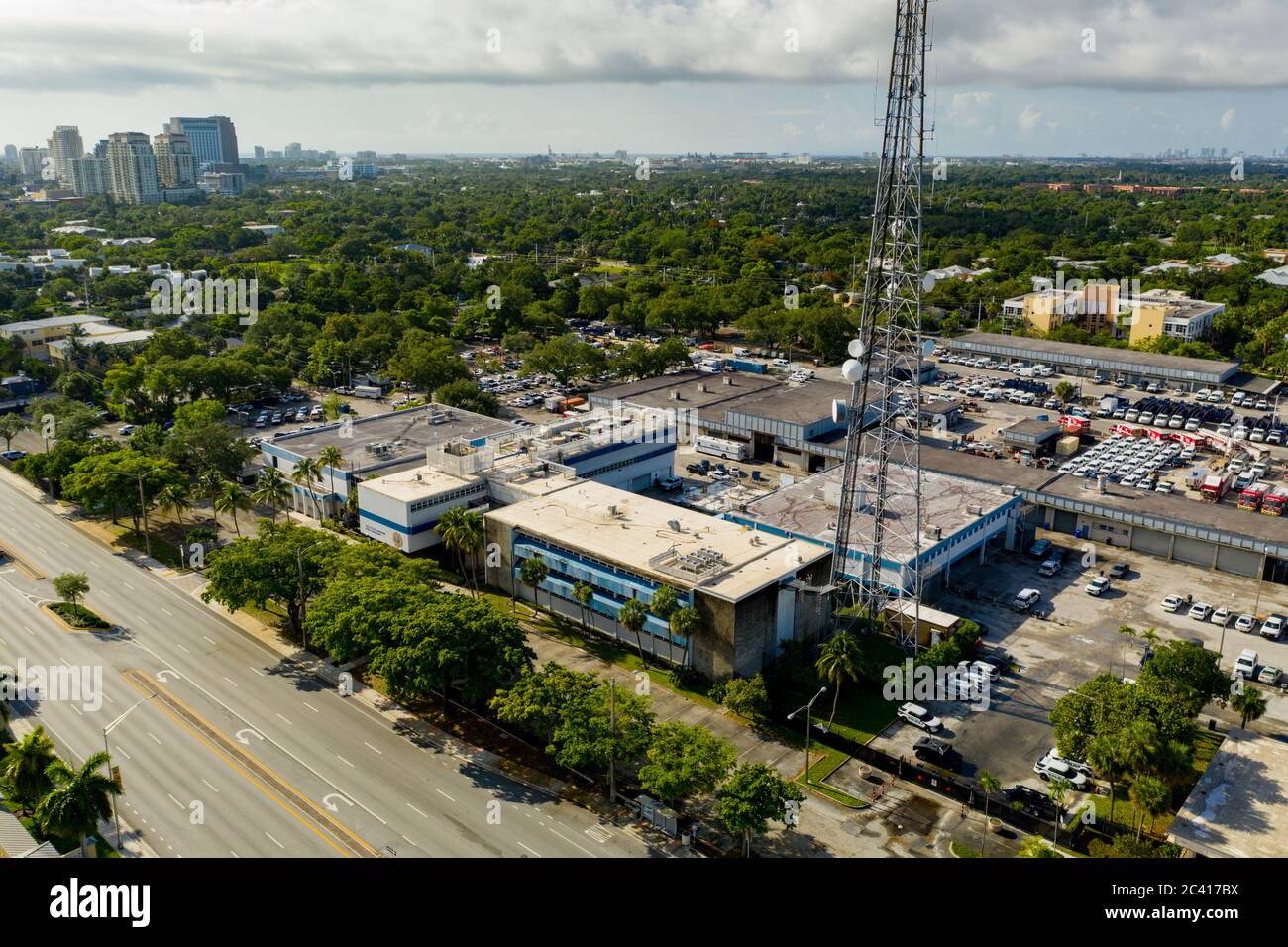 Aerial photo Fort Lauderdale Police Department on Broward Boulevard ...