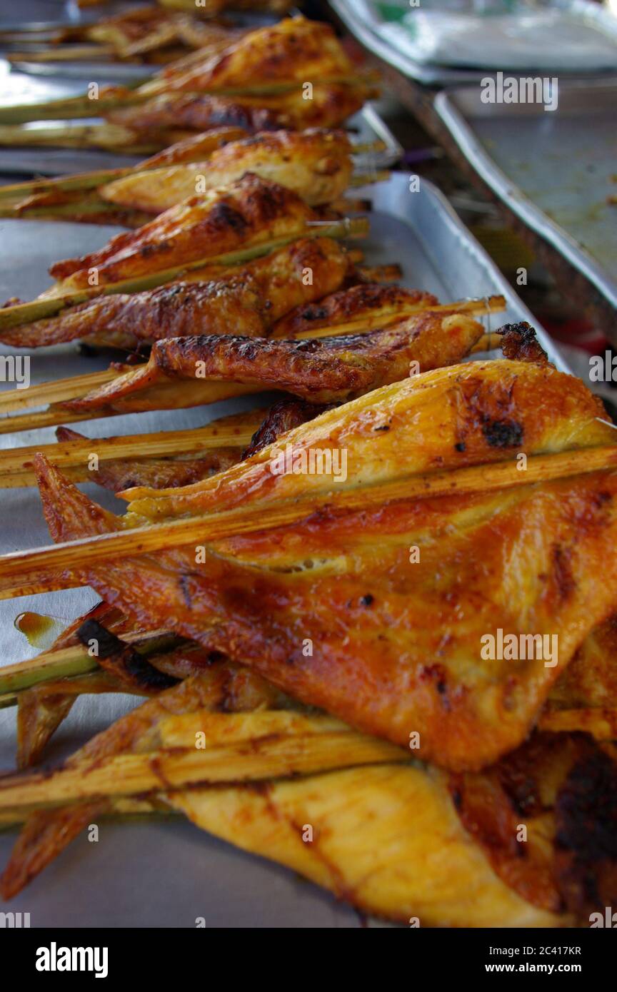 street food grilled chicken Stock Photo - Alamy