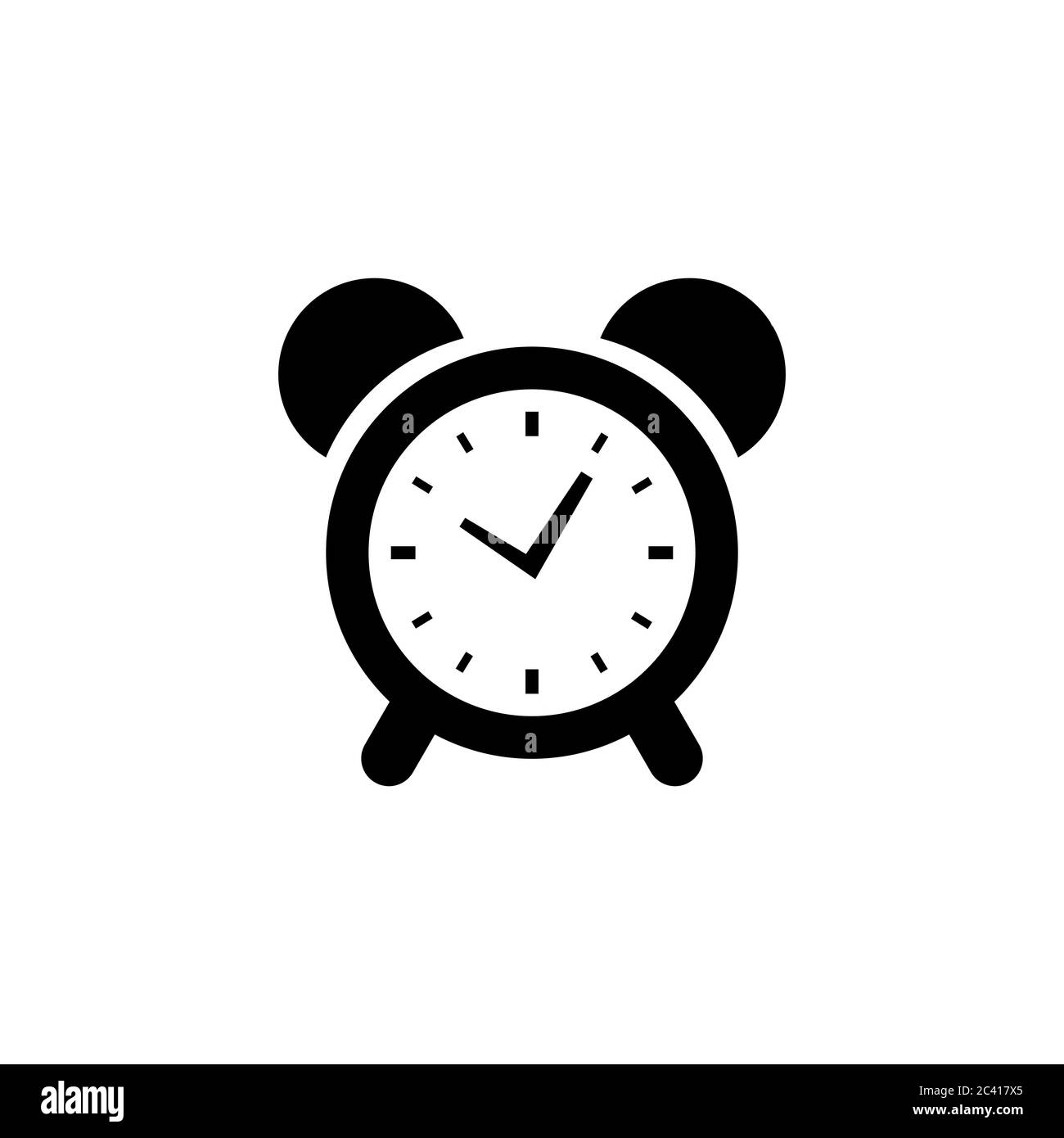 Alarm clock time icon. Vector on isolated white background. Eps 10 ...