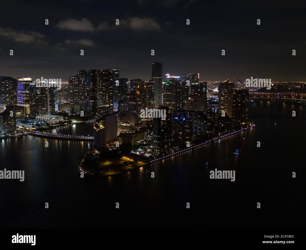 Aerial photo Brickell Key Miami Florida Stock Photo - Alamy