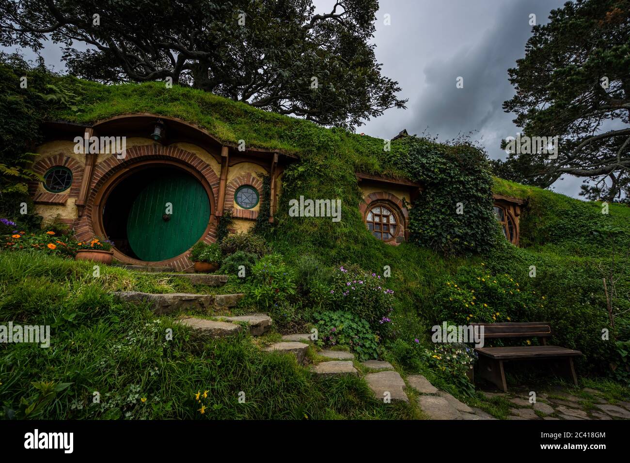 Hobbiton movie set for The Lord of The Rings in Matamata, New Zealand ...