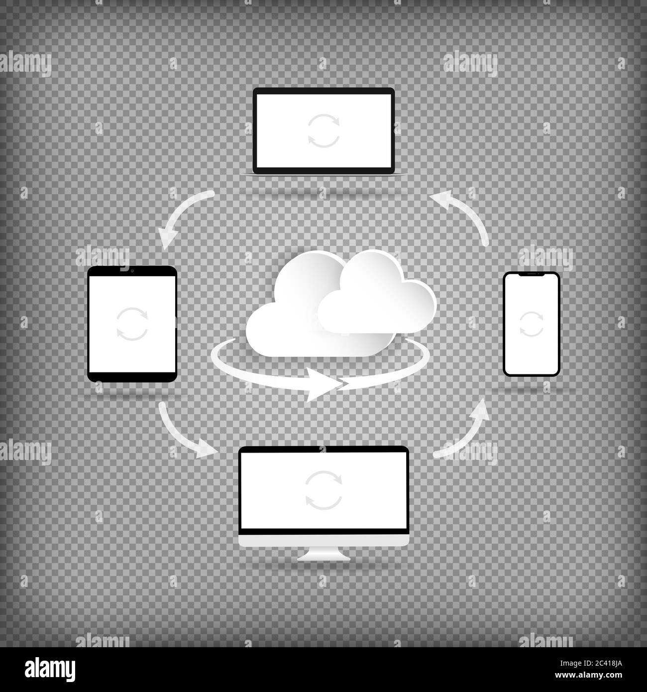 Cloud computing technology users network configuration. Exchange of ...