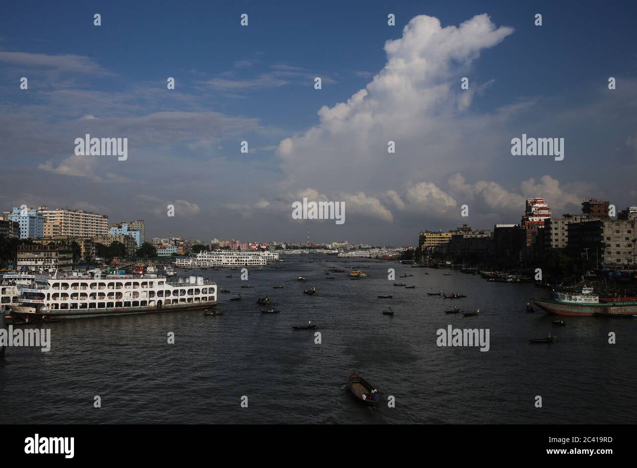 Dhaka, Dhaka, Bangladesh. 23rd June, 2020. Sadarghat launch terminal ...