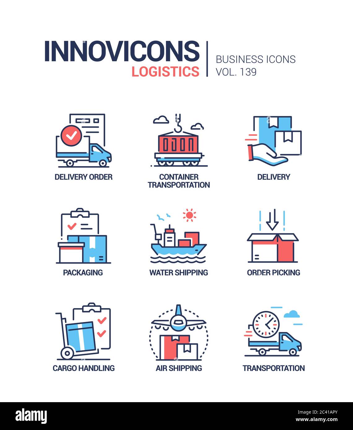 Logistics service linear icons Stock Vector Images - Alamy