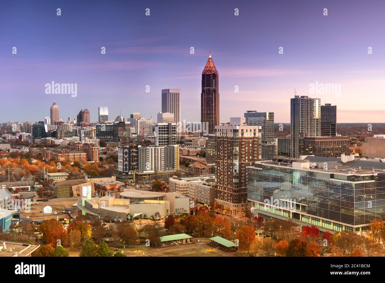 Downtown city skyline view of Atlanta Georgia USA looking over ...