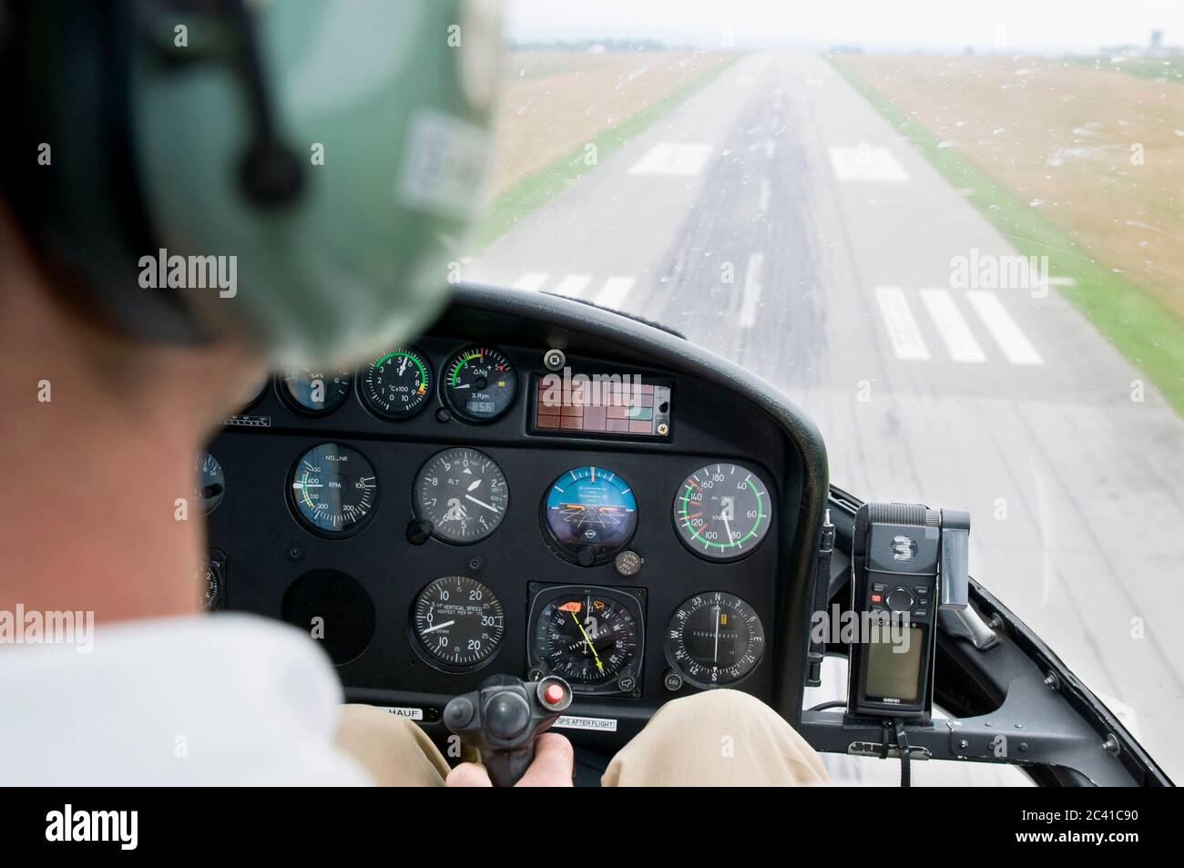 Helicopter pilot on approach Stock Photo - Alamy