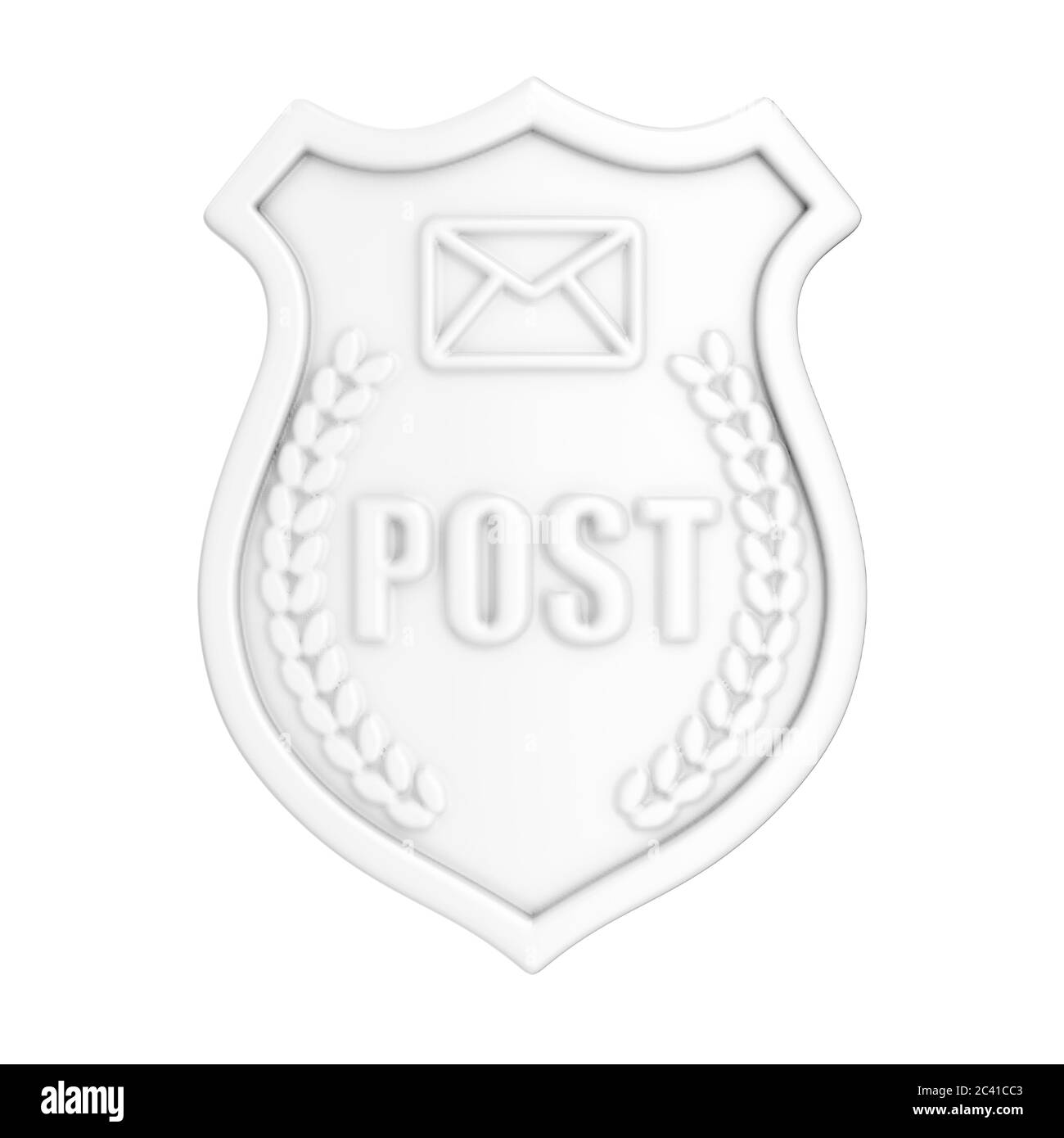 White Postman Hat Cockade Sign in Clay Style on a white background. 3d ...