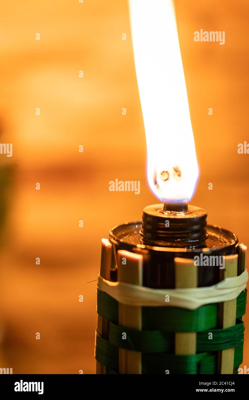 Bamboo oil lamp or pelita for eid or hari raya decoration with copy ...