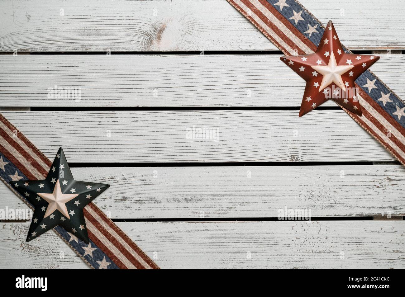 American stars and stripes flat lay over rustic wood background Stock ...