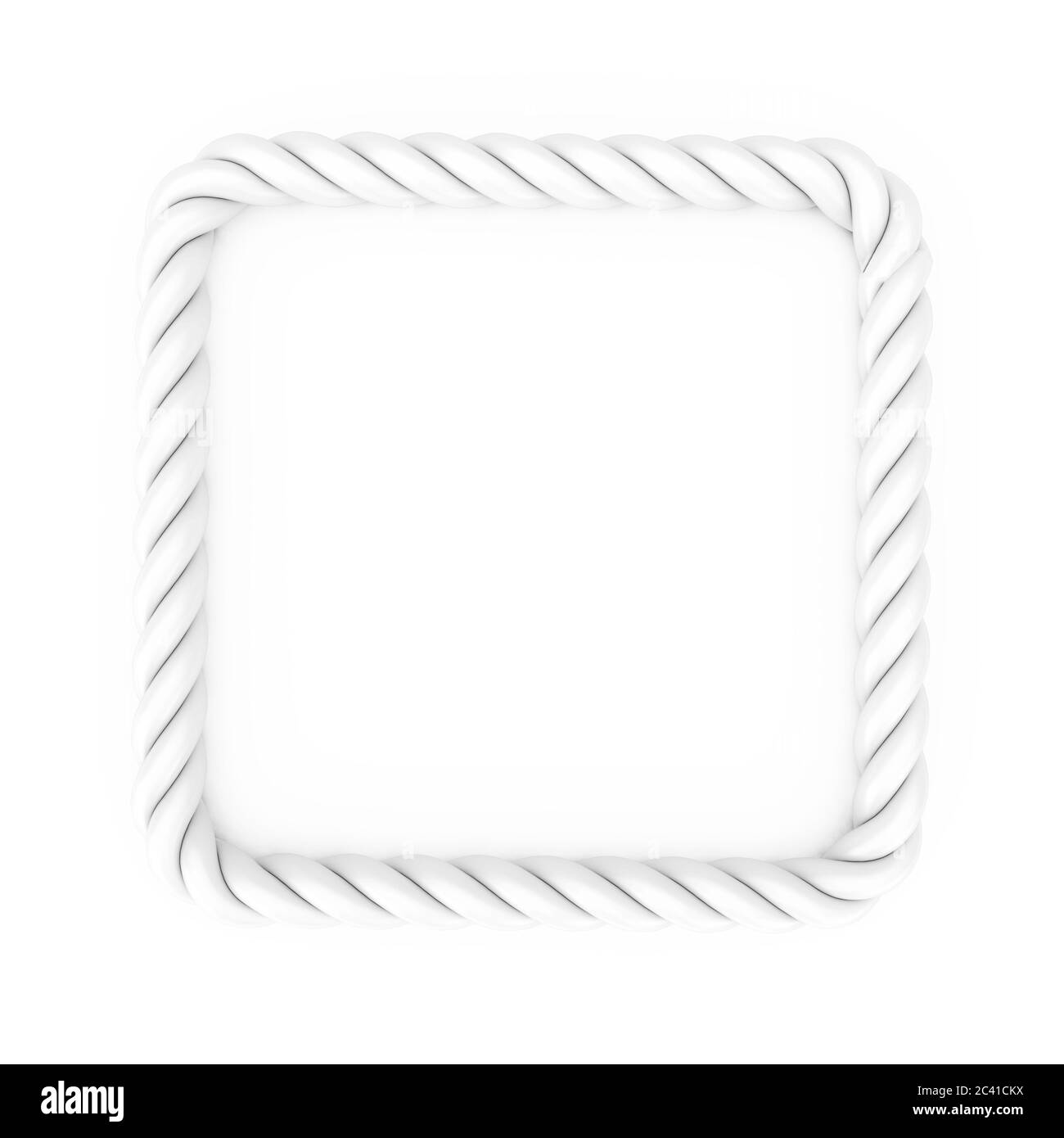White Rectangle Rope Frame with Blank Space for Your Design on a white ...