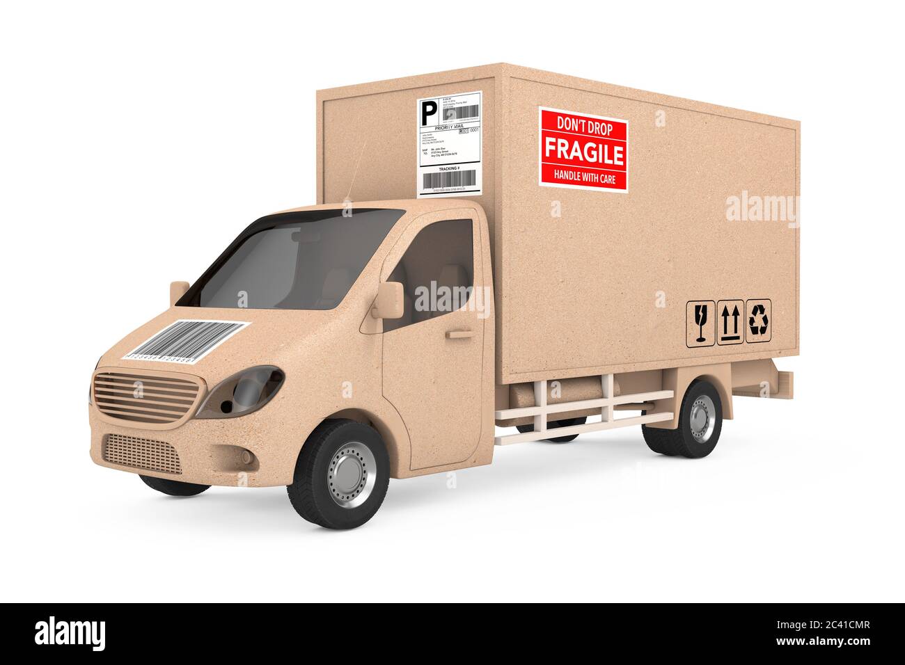 Commercial Industrial Cargo Delivery Van Truck as Carton Parcel Box on ...