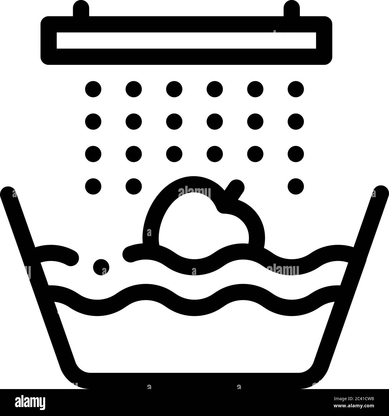 apple fruit wash icon vector outline illustration Stock Vector Image ...