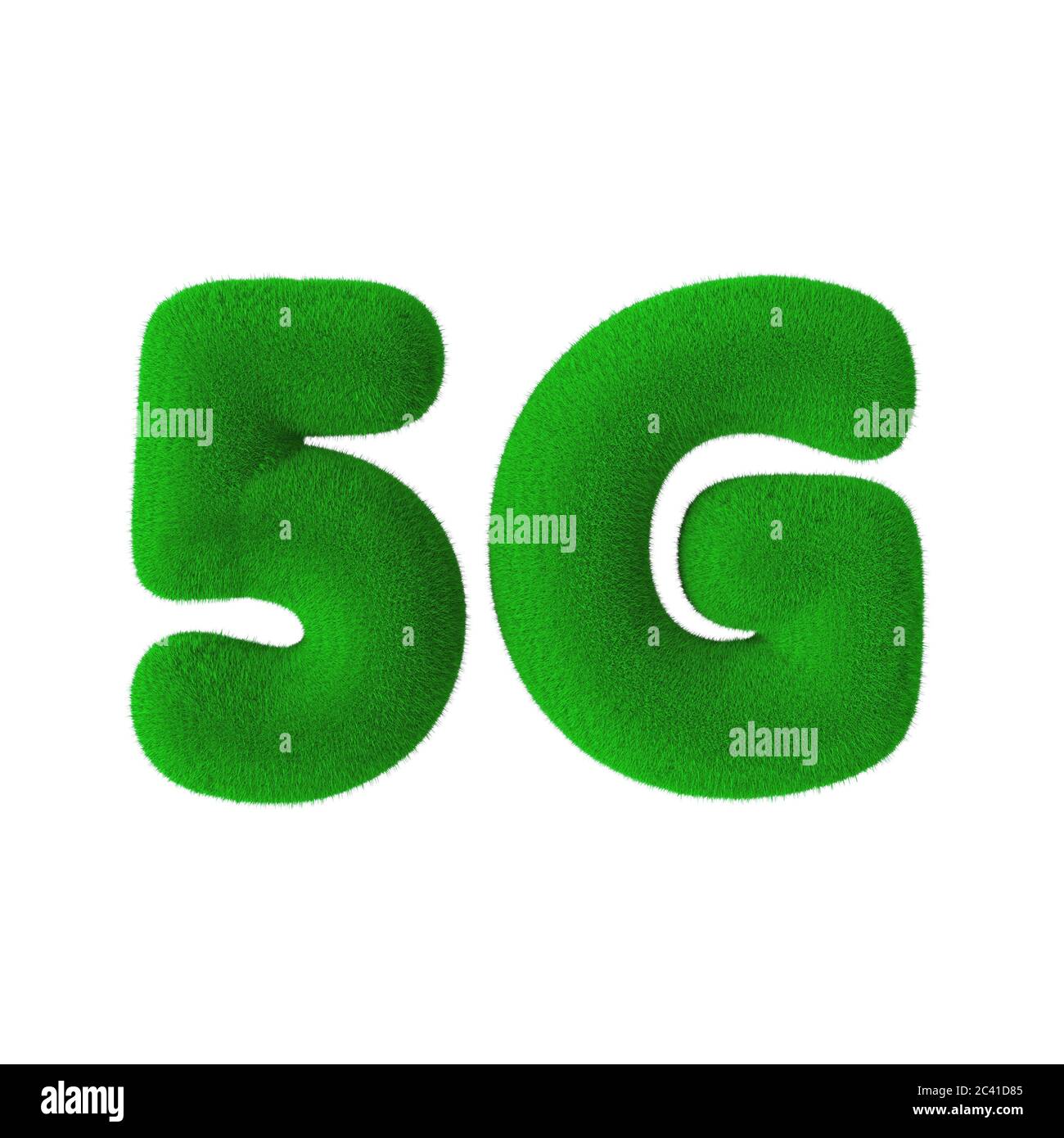Green Grass 5G Network Sign on a white background. 3d Rendering Stock ...
