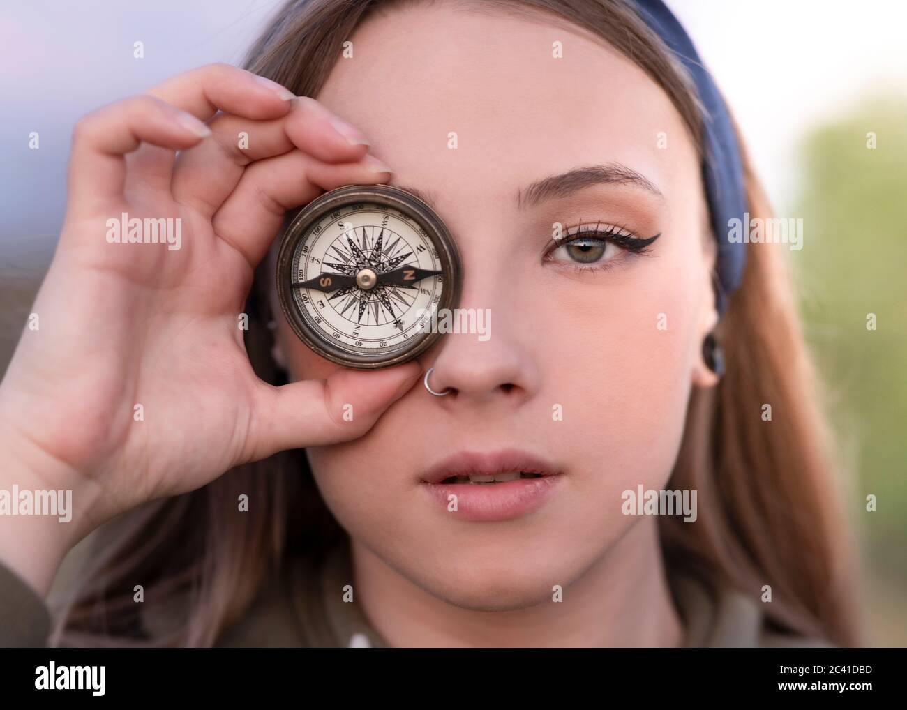 Girls compass map hi-res stock photography and images - Alamy
