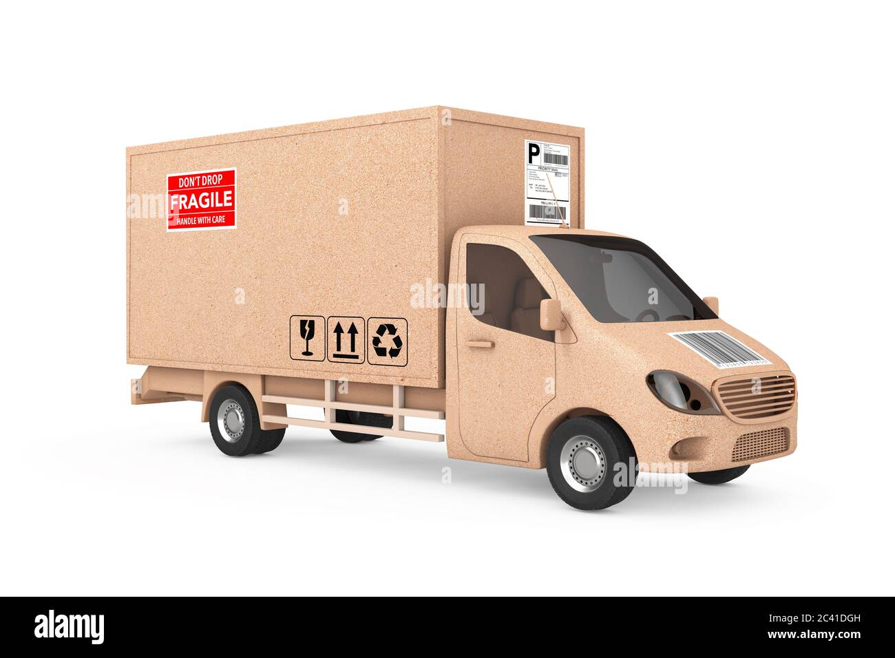 Commercial Industrial Cargo Delivery Van Truck as Carton Parcel Box on ...
