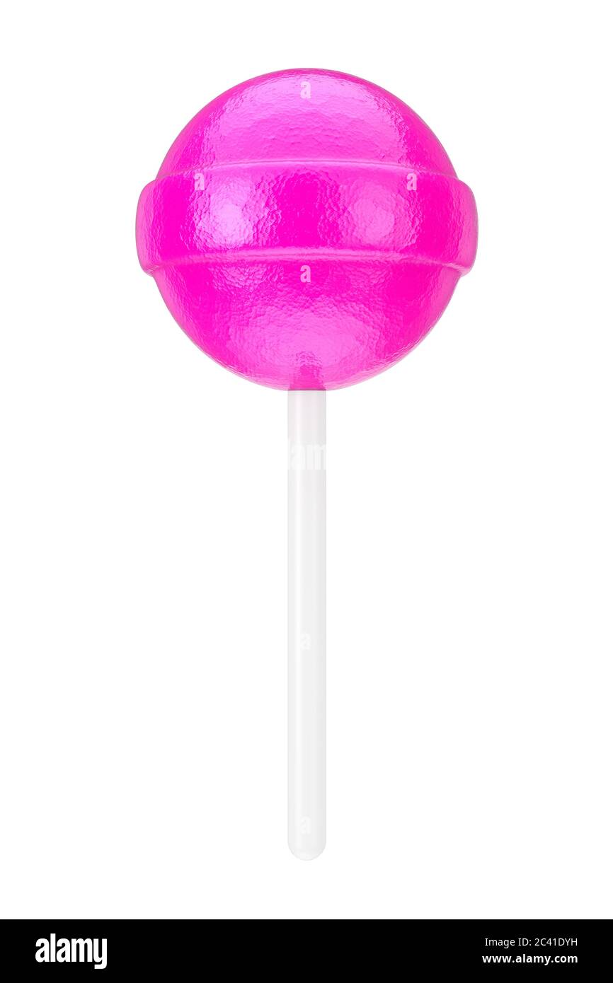 Sweet Candy Pink Lollipop on a white background. 3d Rendering Stock ...