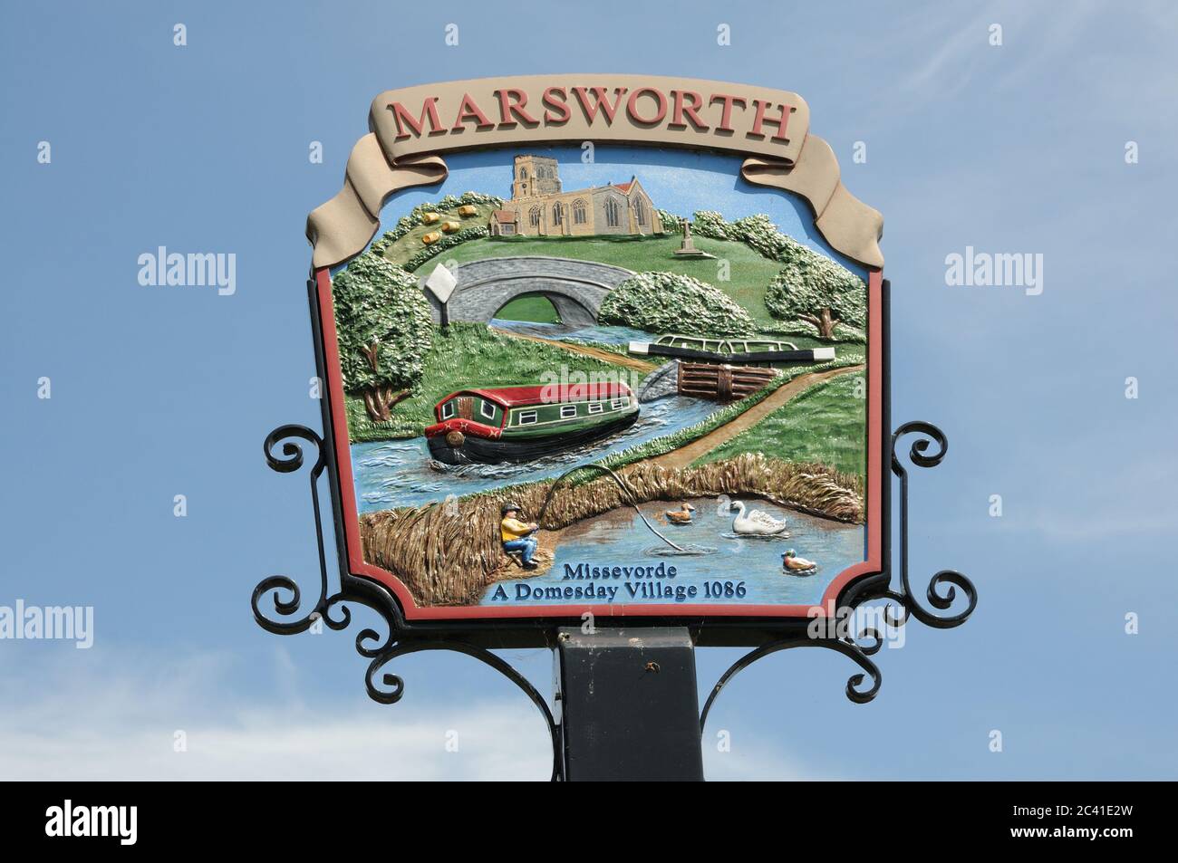 Village Sign, Marsworth, Buckinghamshire Stock Photo - Alamy
