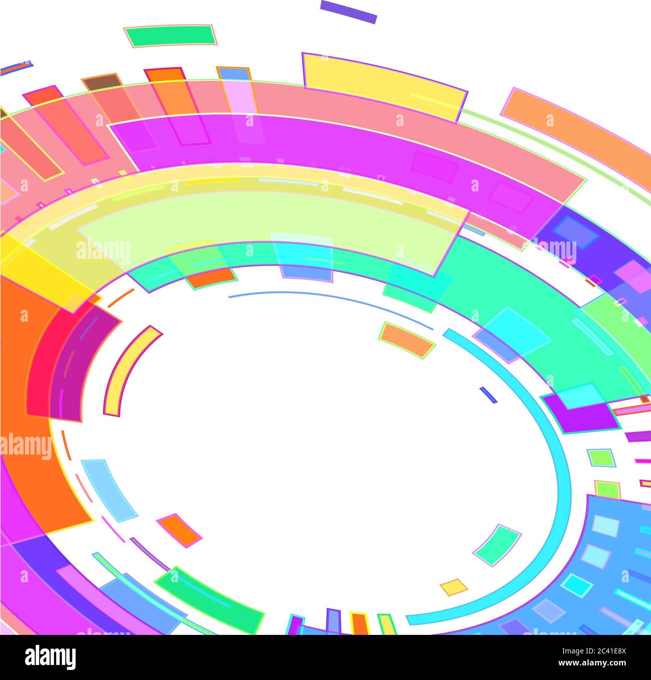 circle of colored geometric shapes Stock Photo - Alamy