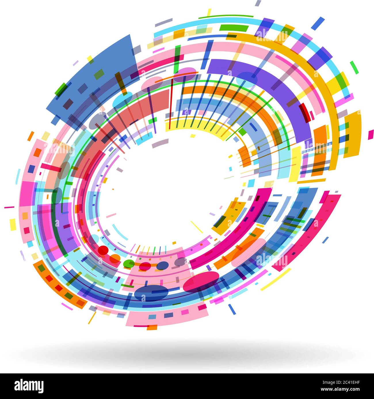 circle of colored geometric shapes Stock Photo - Alamy