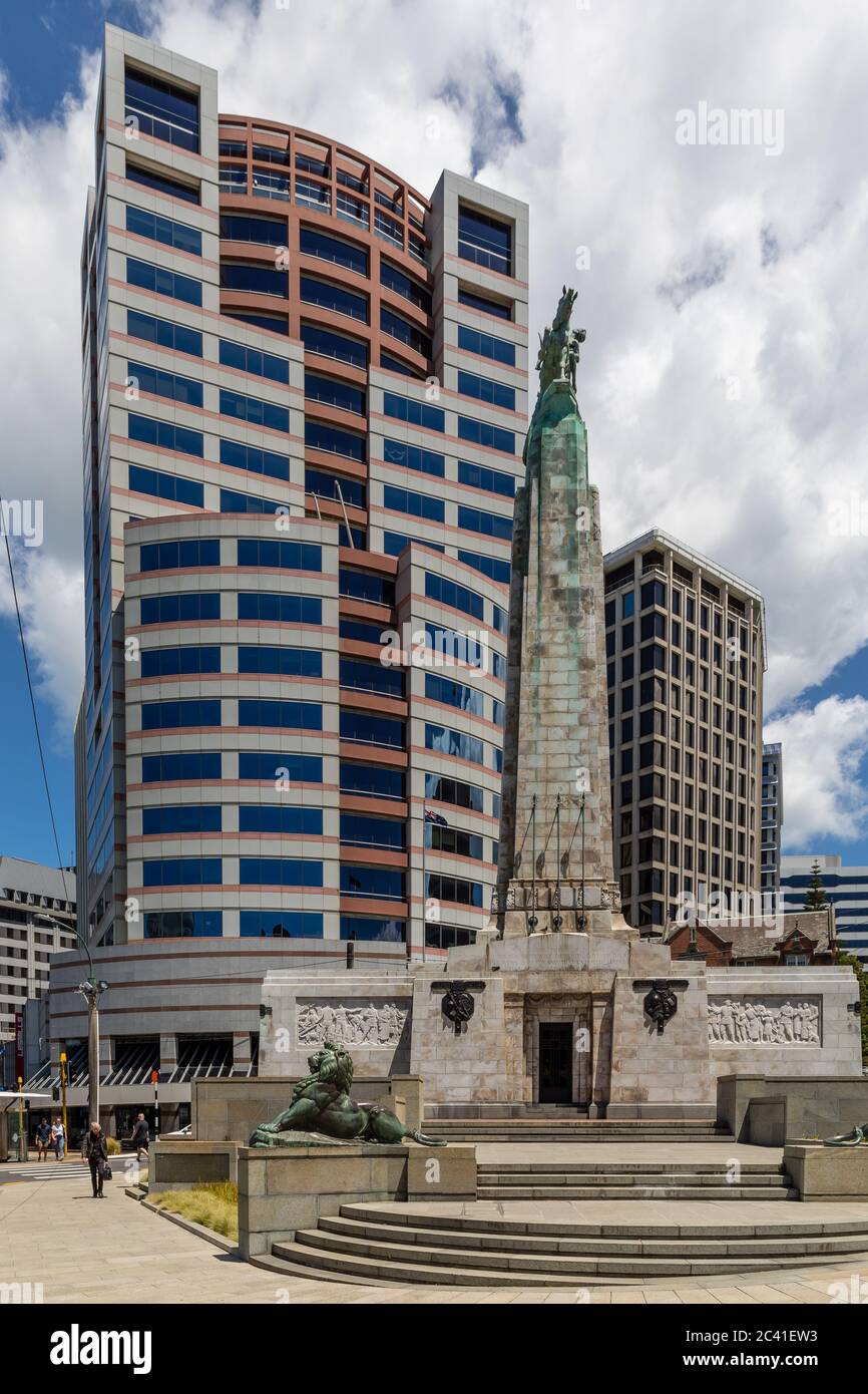 The Wellington Cenotaph at intersection Lambton Quay / Bowen Street ...