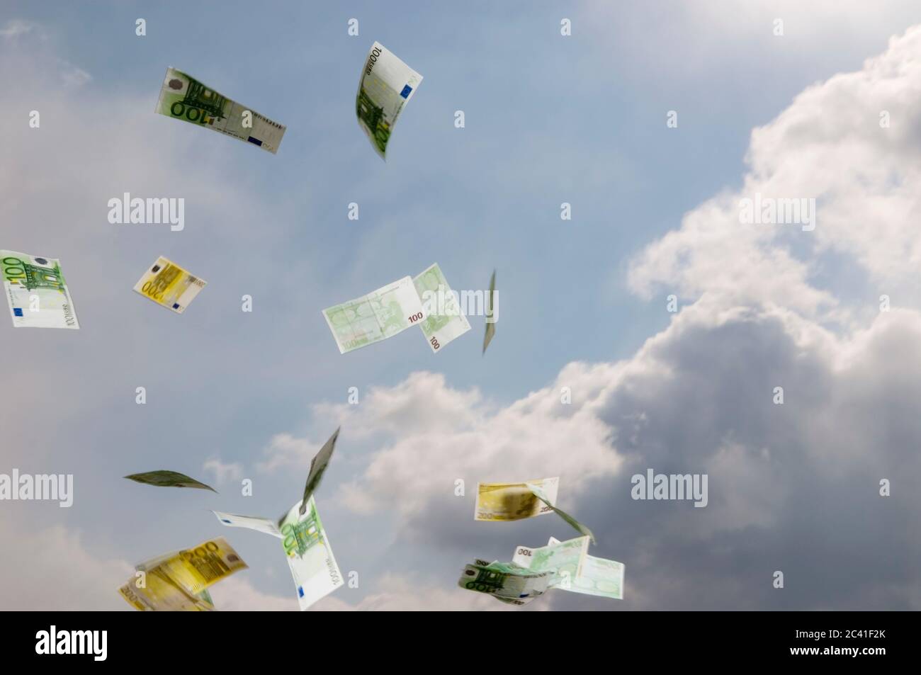 Flying euro notes hi-res stock photography and images - Alamy