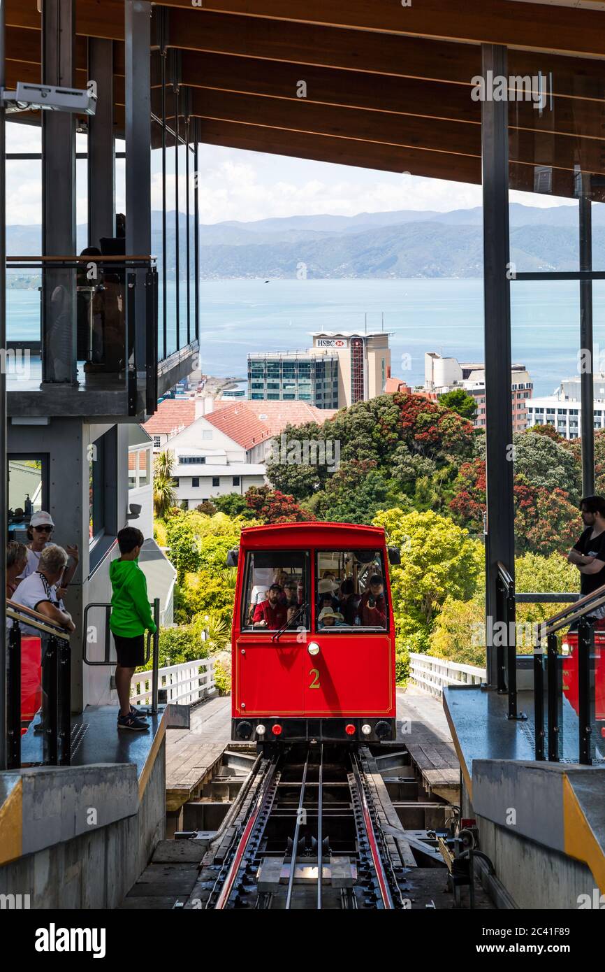 Wellington, New Zealand: The Wellington Cable Car, a funicular railway ...