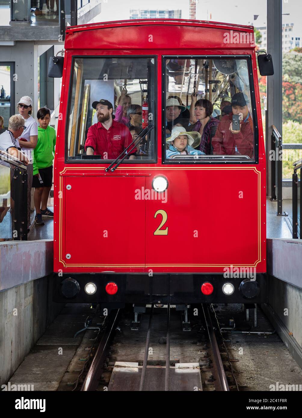 Wellington, New Zealand: The Wellington Cable Car, a funicular railway ...