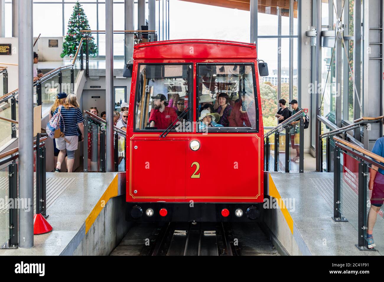 Wellington, New Zealand: The Wellington Cable Car, a funicular railway ...