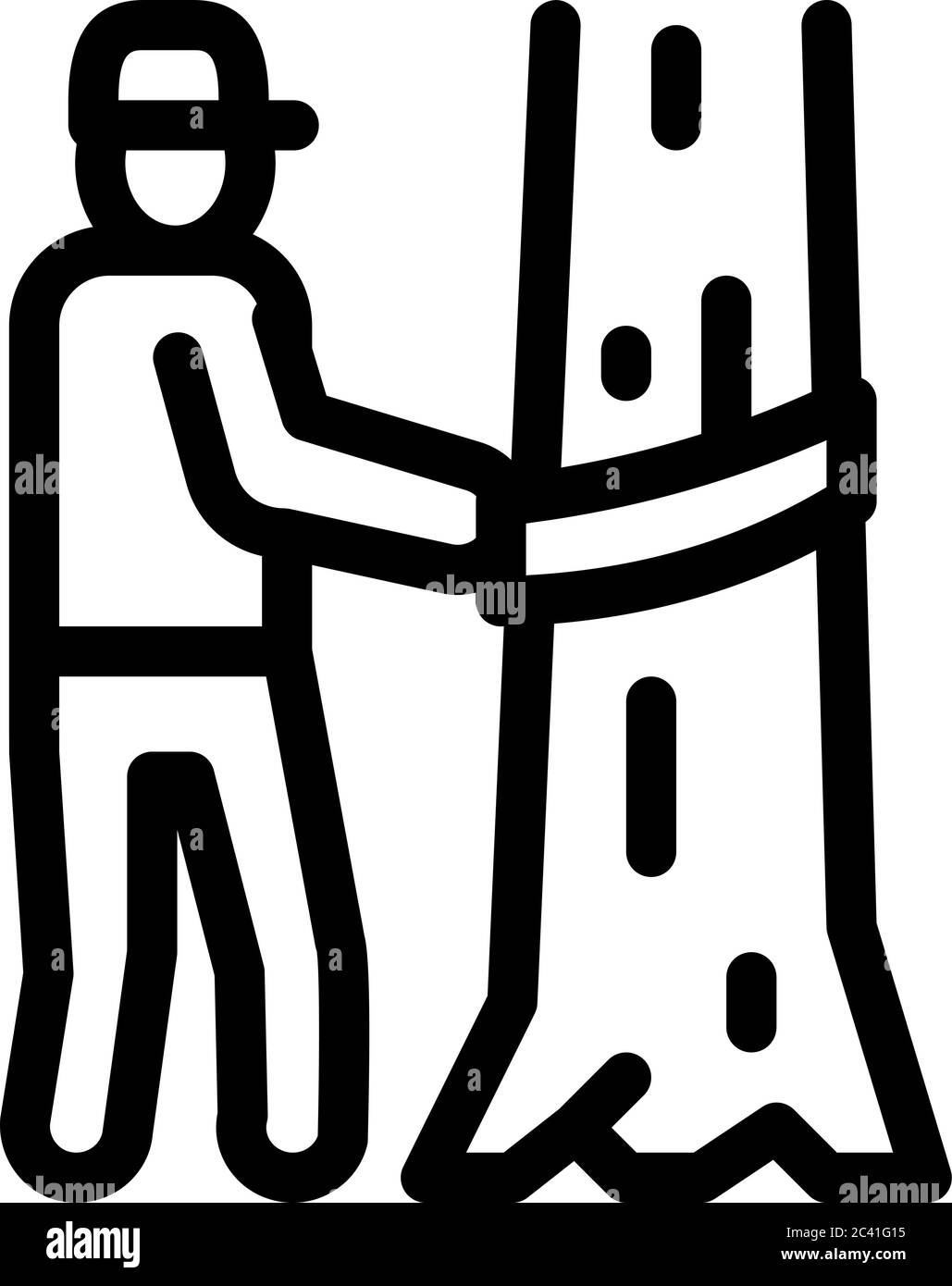 tree felling icon vector outline illustration Stock Vector Image & Art ...