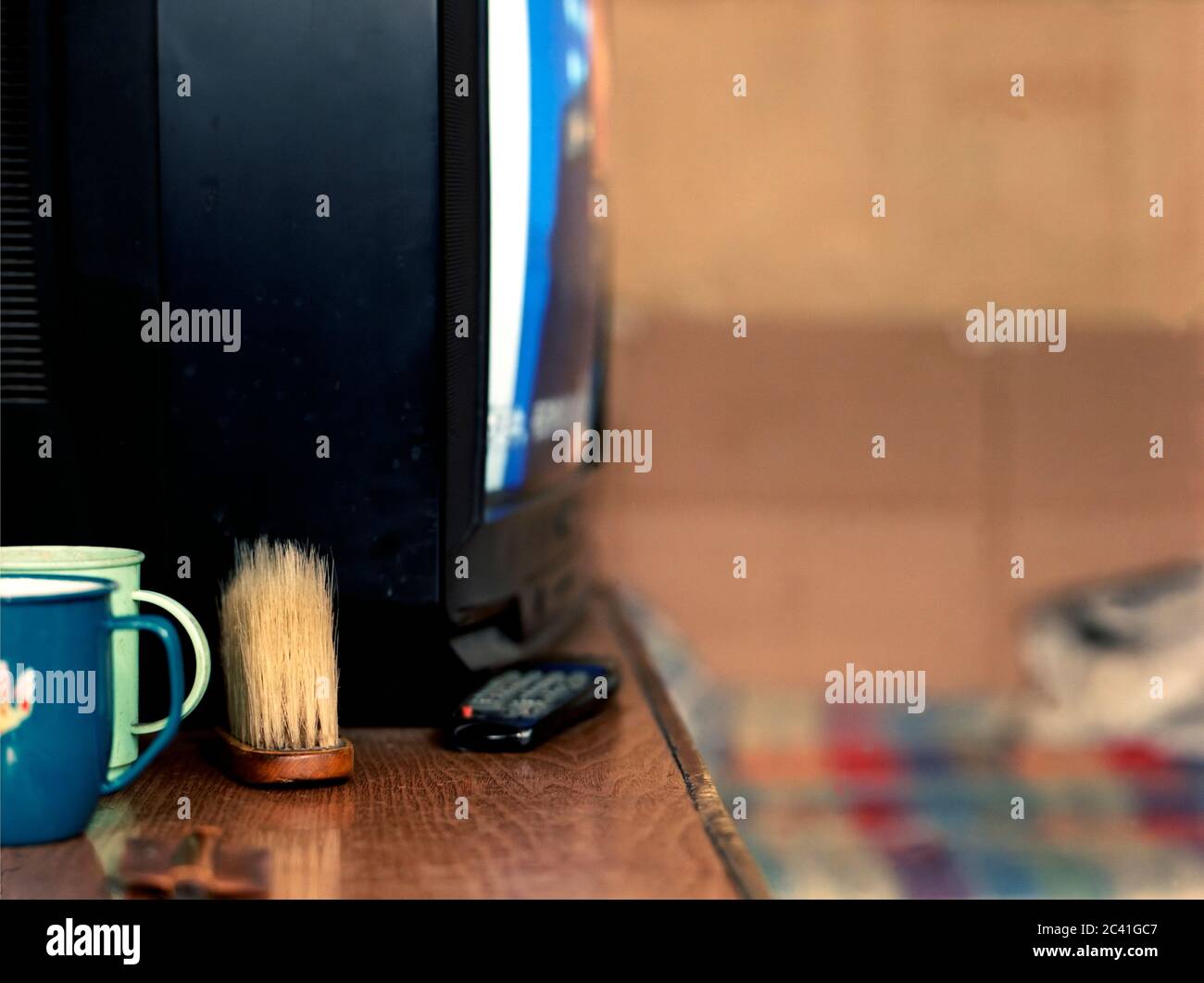 TV set side view Stock Photo - Alamy