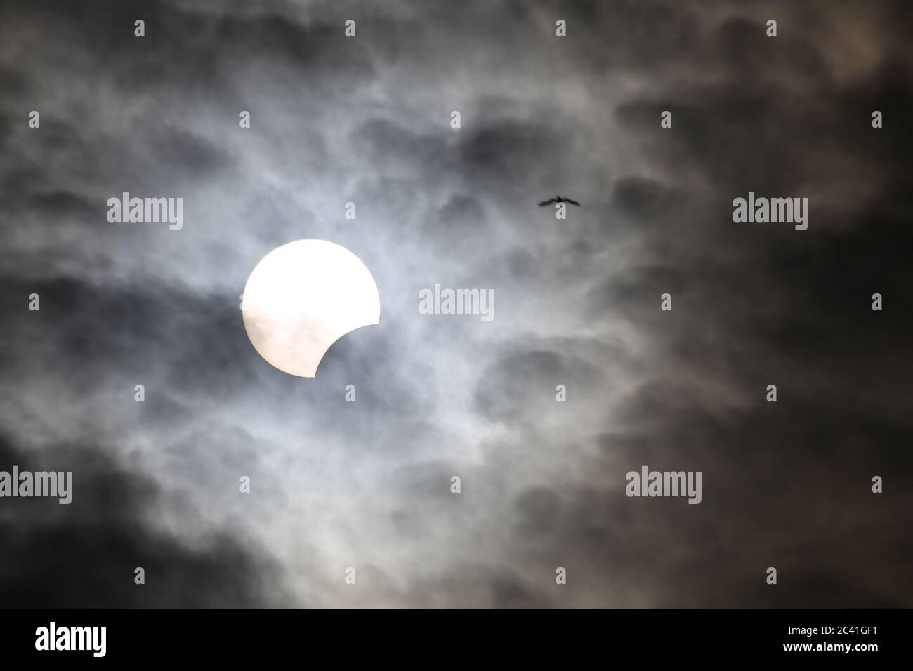 Partial Solar Eclipse in Istanbul City, Turkey Stock Photo - Alamy