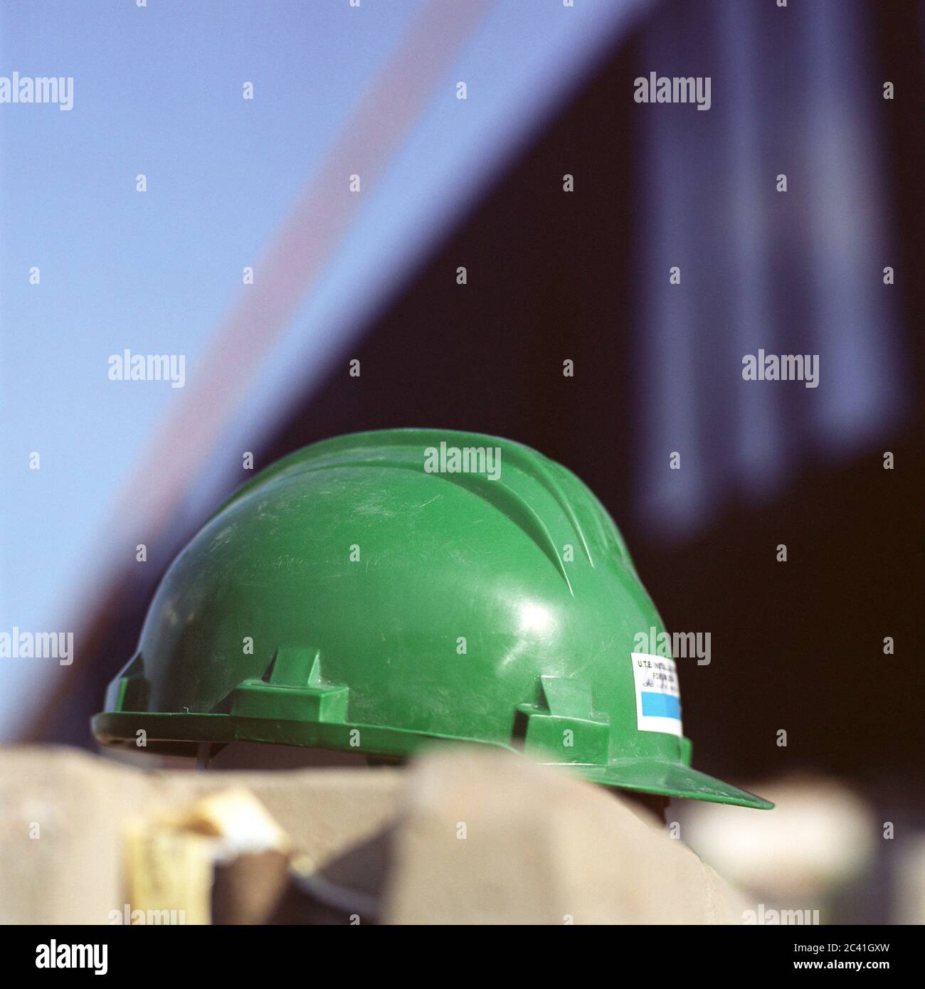 Safety helmet of a construction worker - industry Stock Photo - Alamy