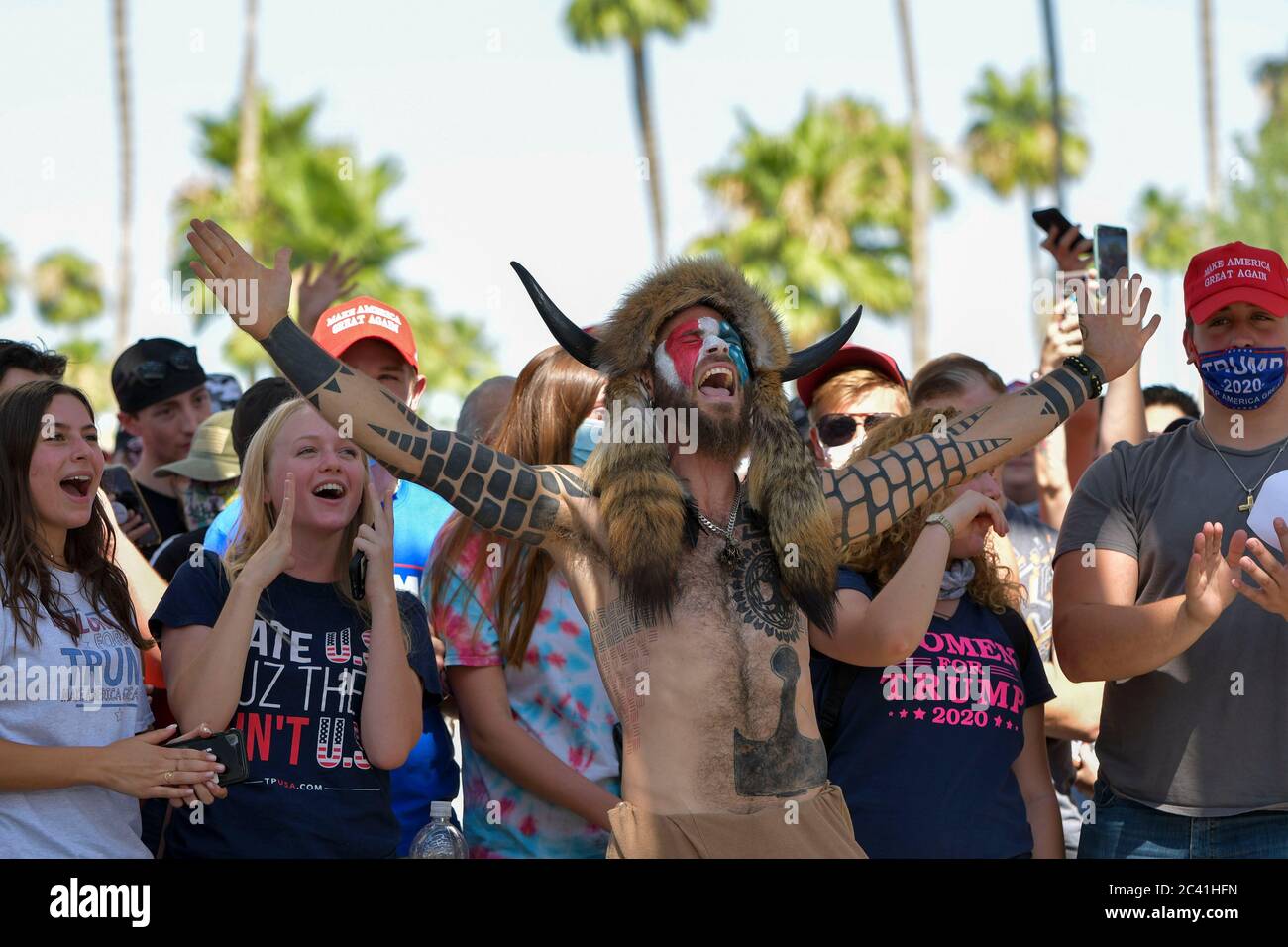 Phoenix AZ, USA. 23rd June, 2020. Donald Trump rally at Dream City ...