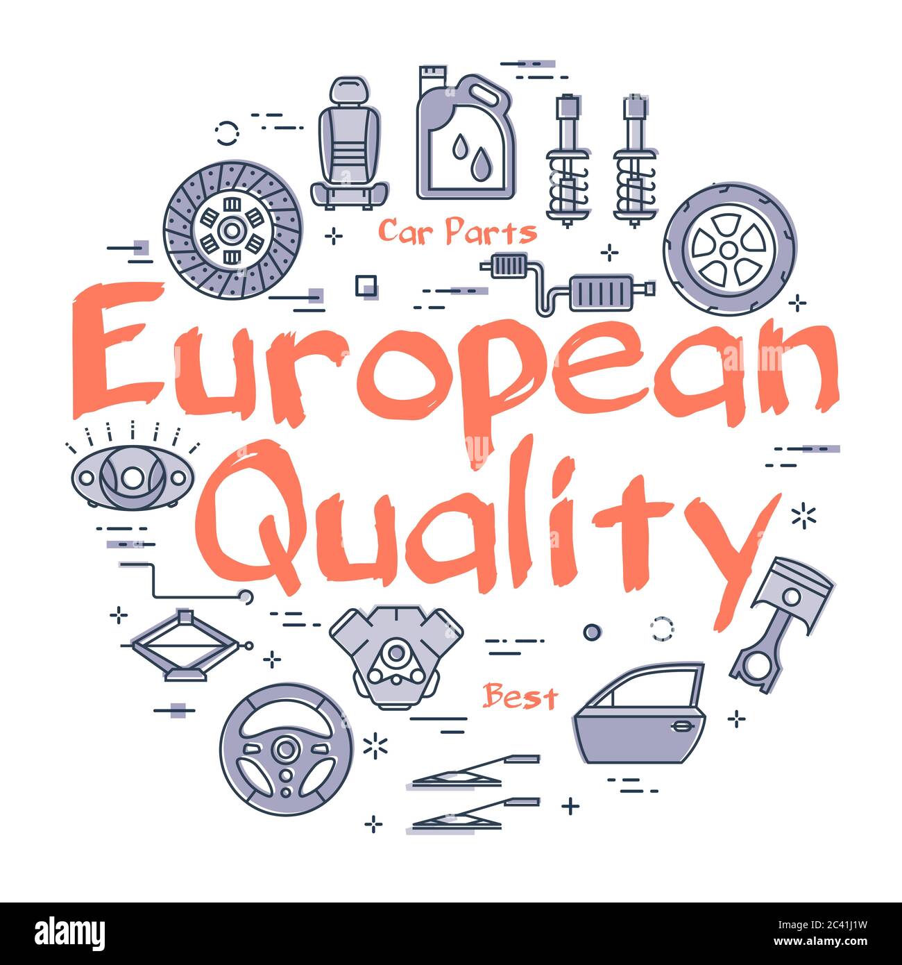 Vector white line round banner with text European Quality Stock Vector ...