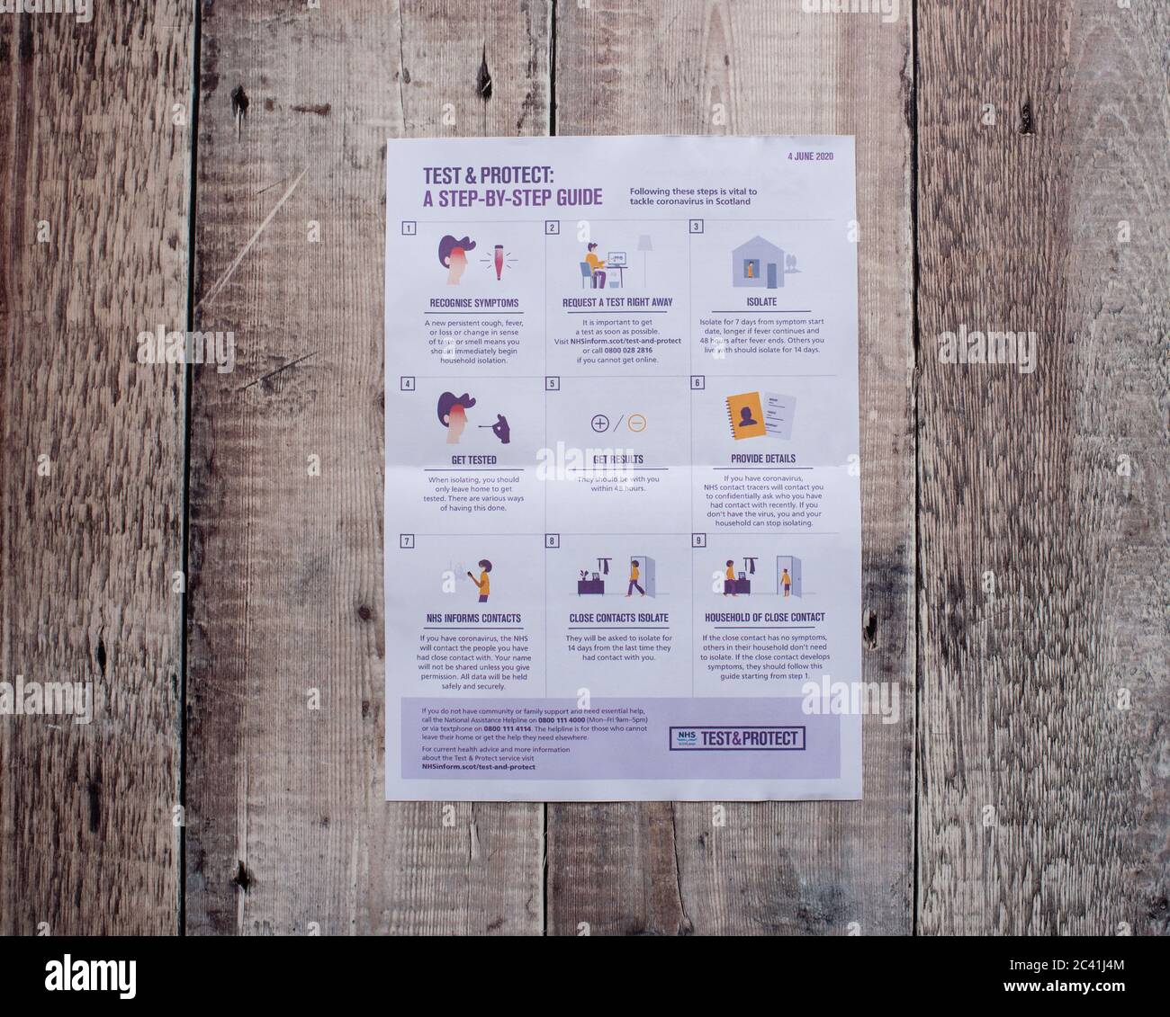 NHS Test and Protect leaflet Stock Photo - Alamy