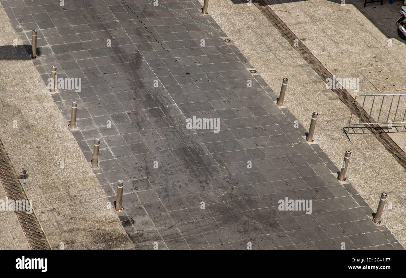 Top view of empty street in alley in the morning. Copy space Stock ...