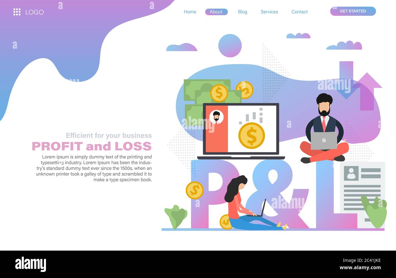 Vector web header template of profit and loss Stock Vector Image & Art ...