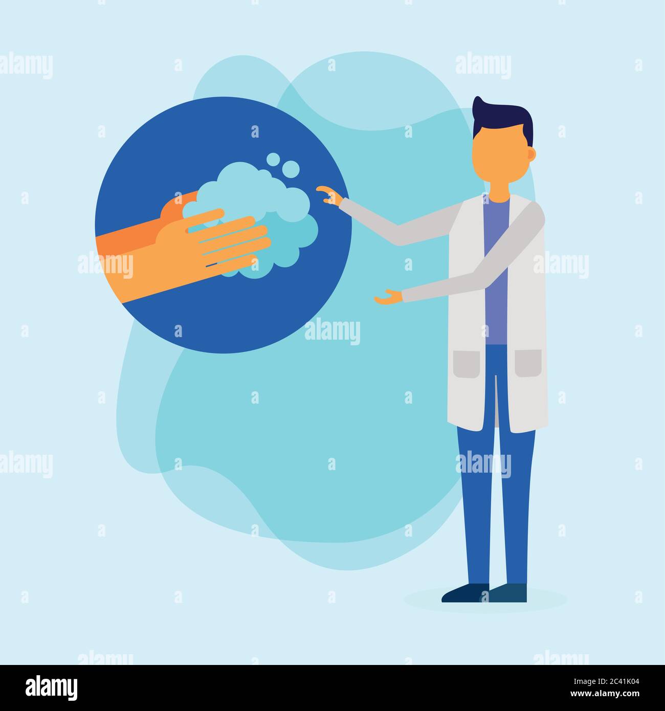 Hands washing and male doctor design, Hygiene wash health and clean ...
