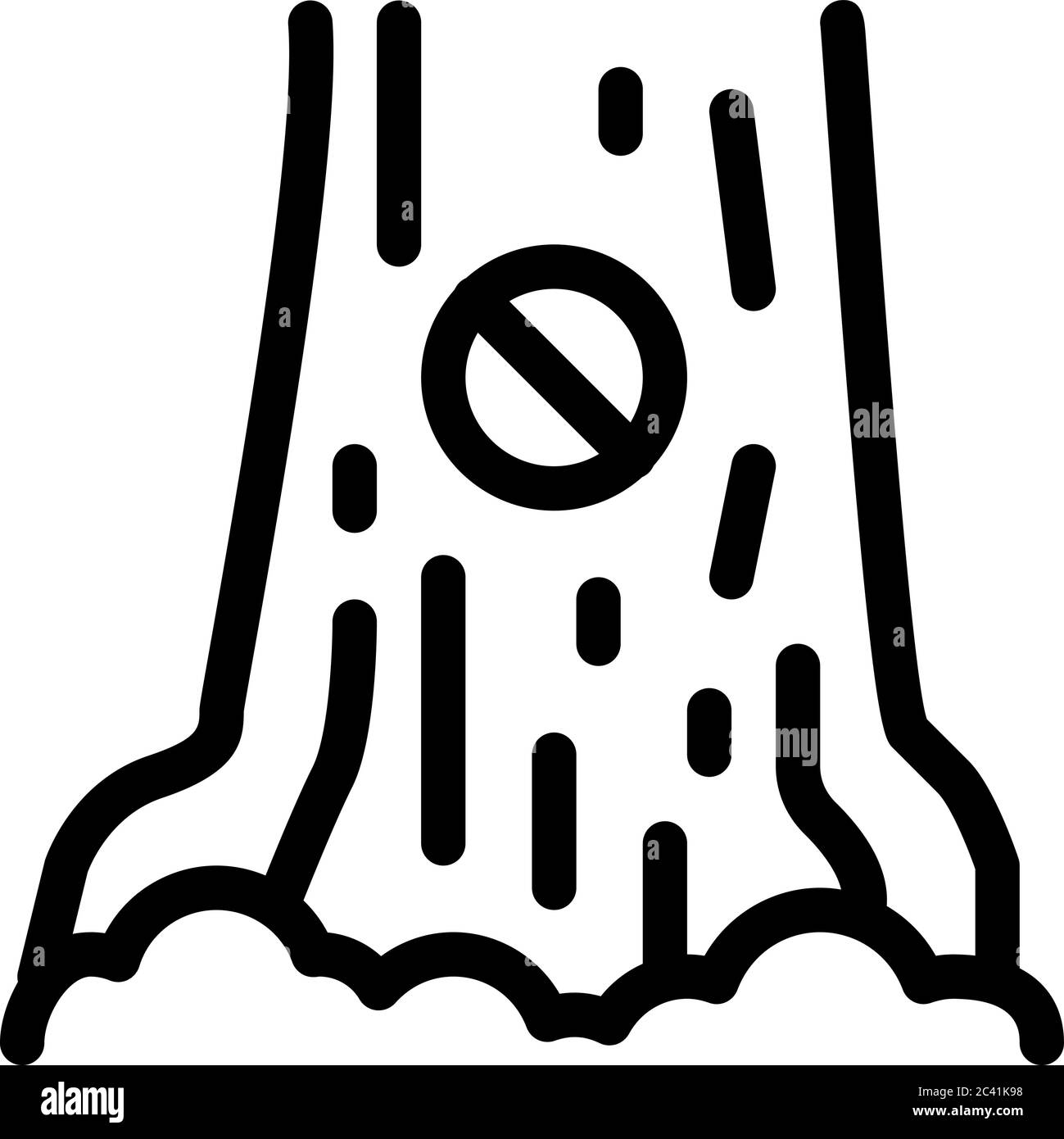 forbidden logging tree icon vector outline illustration Stock Vector ...