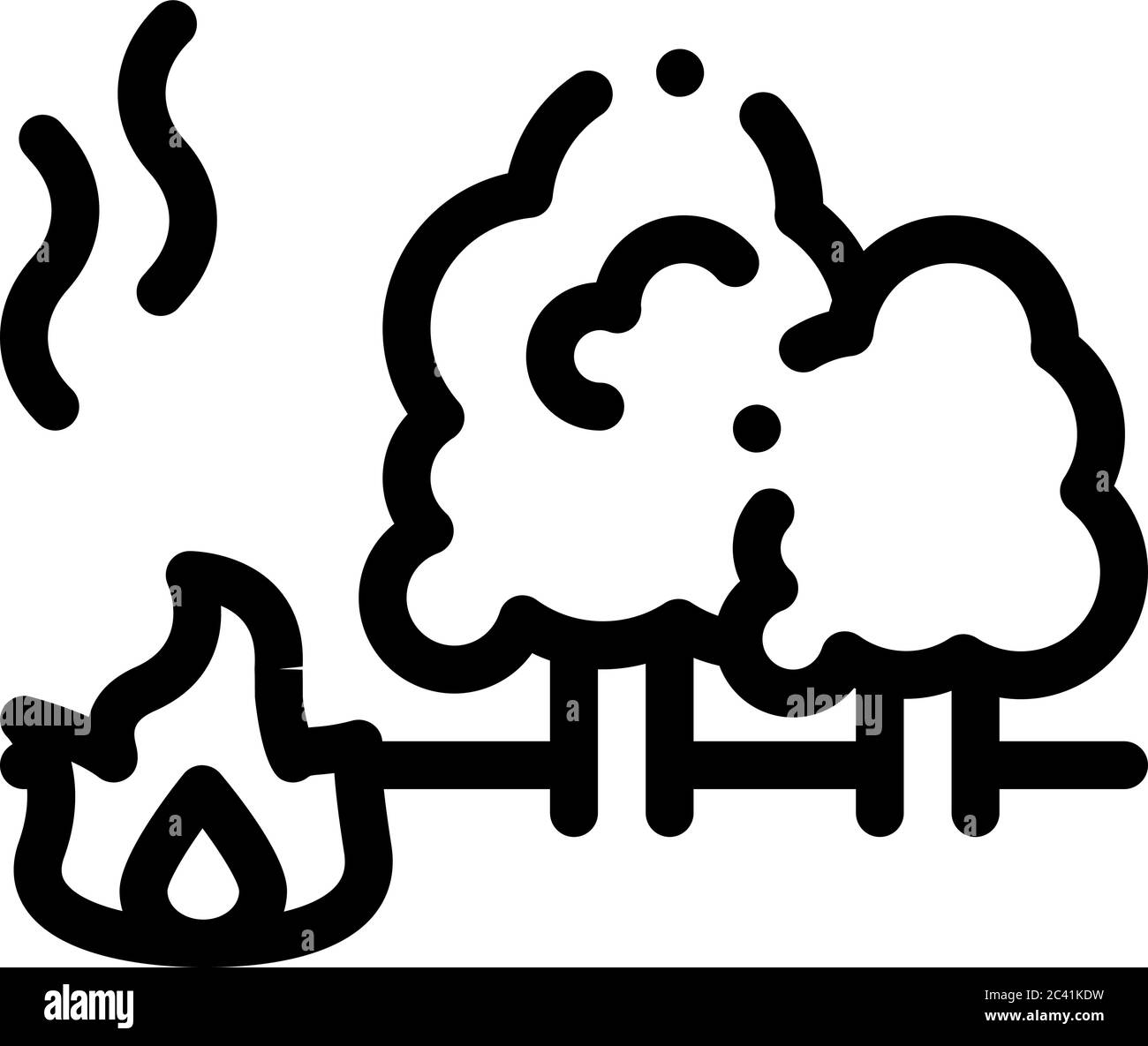 forest fire icon vector outline illustration Stock Vector Image & Art ...